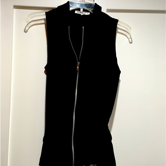 Rampage | Tops | Rampage Vintage Black Zippered Vest With Belt Y2k ...